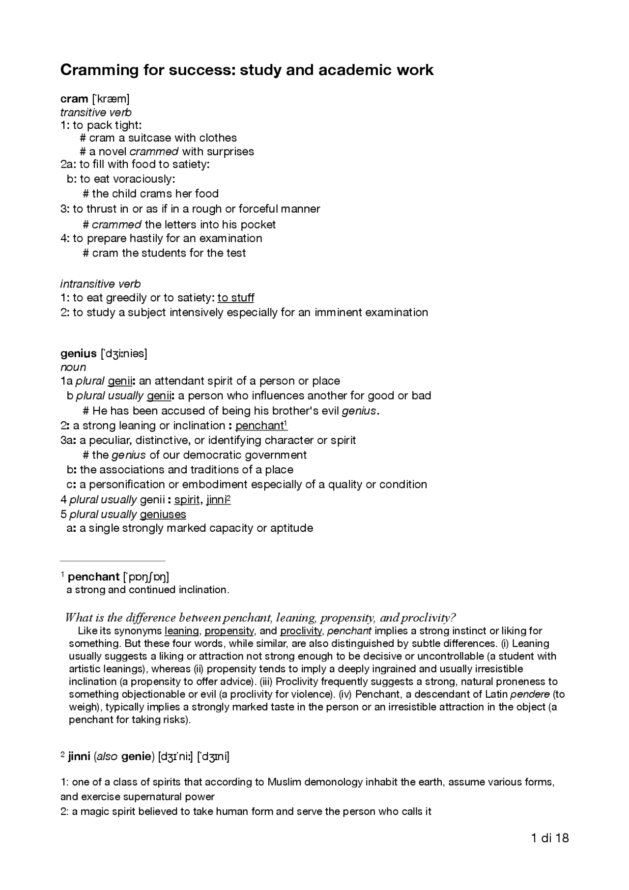 Prima parte di English Vocabulary in Use C1-C2 - Docsity