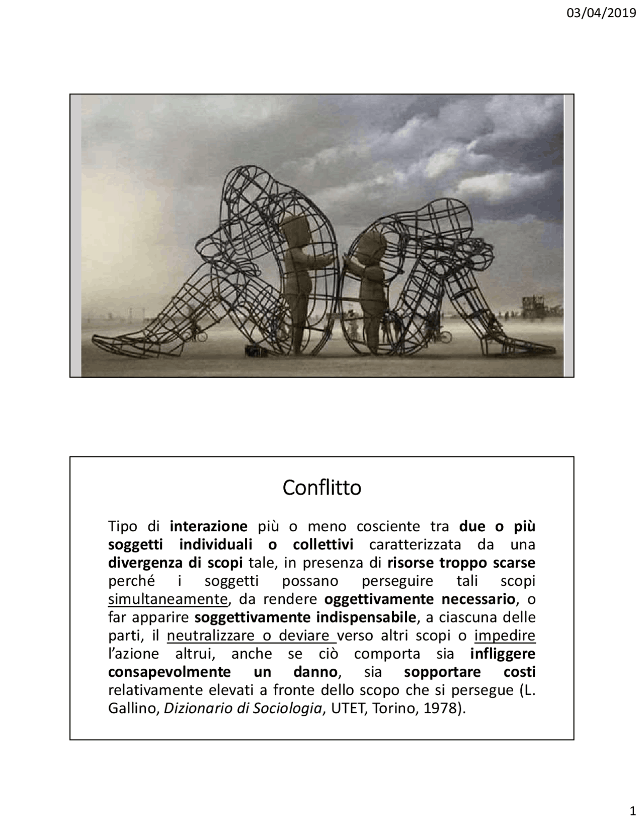 Definizione Conflitto Docsity