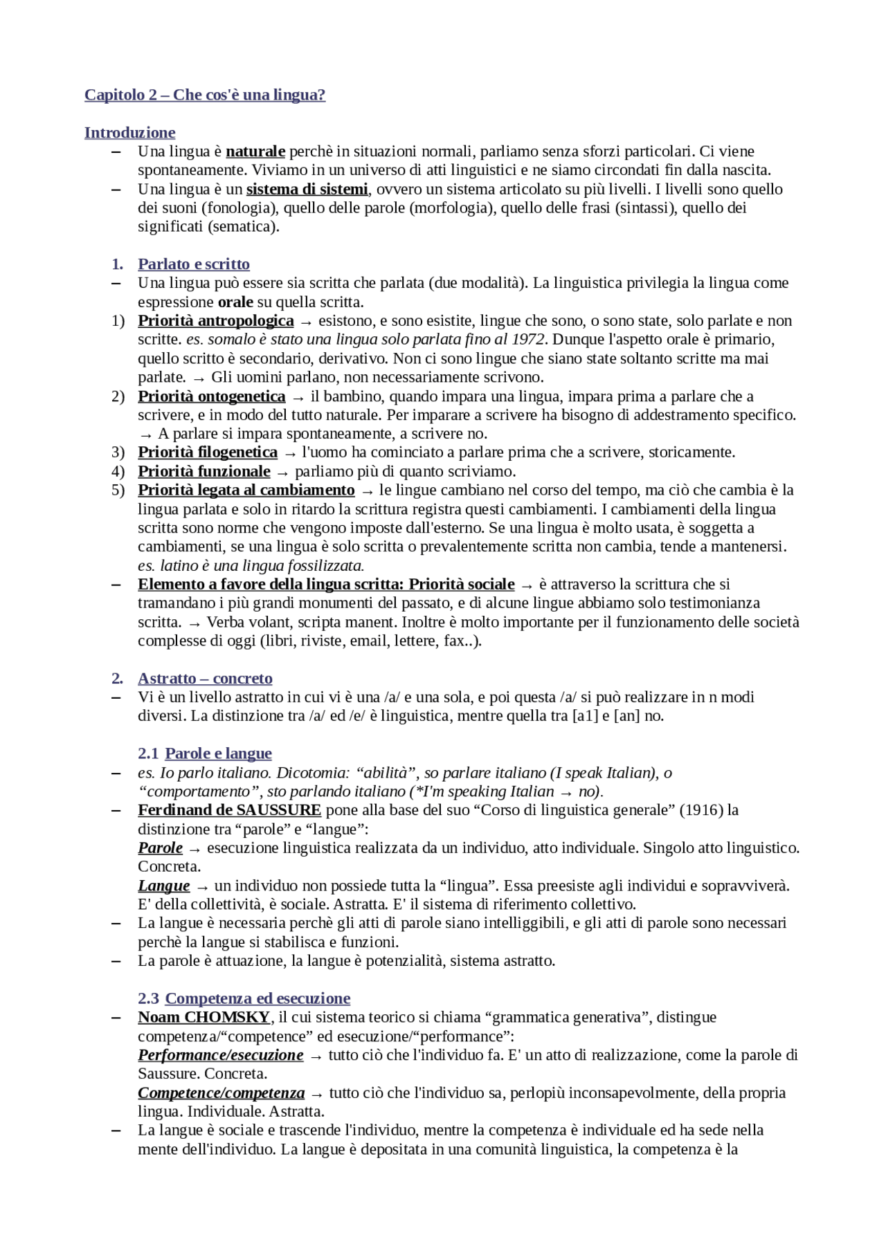 Riassunto Del Libro Graffi Scalise Le Lingue E Il Linguaggio Parte 2