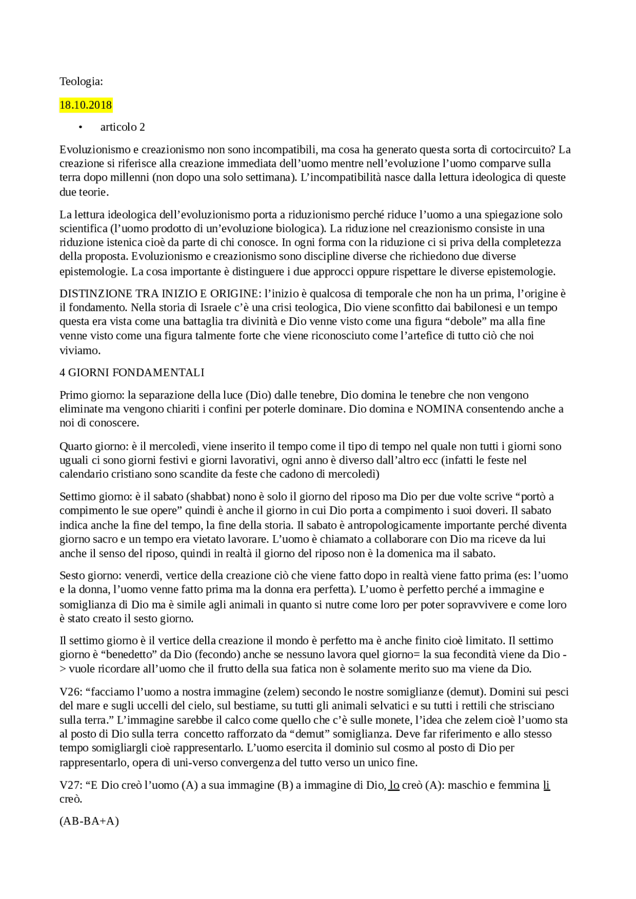 Teologia 2 Professor Dezza Docsity