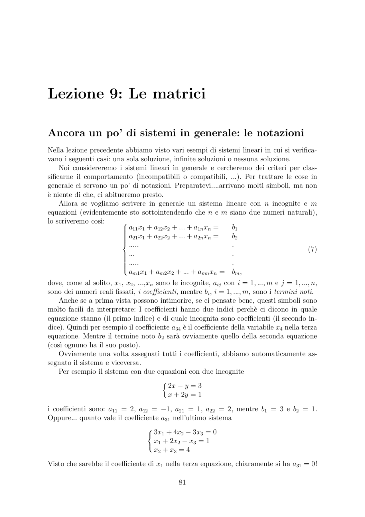 Le Matrici E I Sistemi Docsity