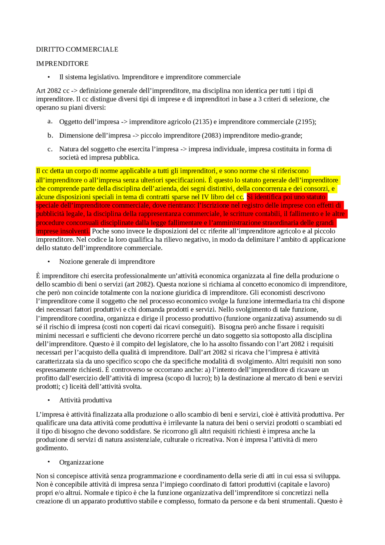 Imprenditore Primi Capitoli Docsity