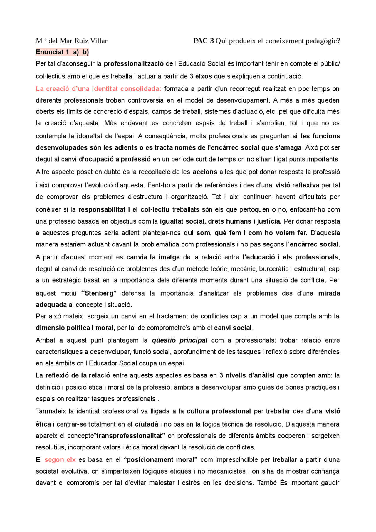 Pedagogia Social Pac 3 Ejercicios De Pedagogía Docsity