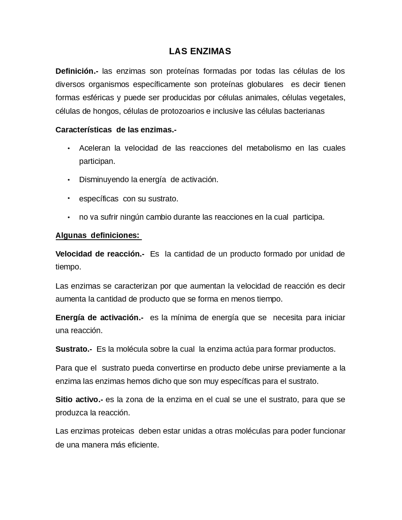 Las Enzimas En Aspectos Generales Guías Proyectos Investigaciones