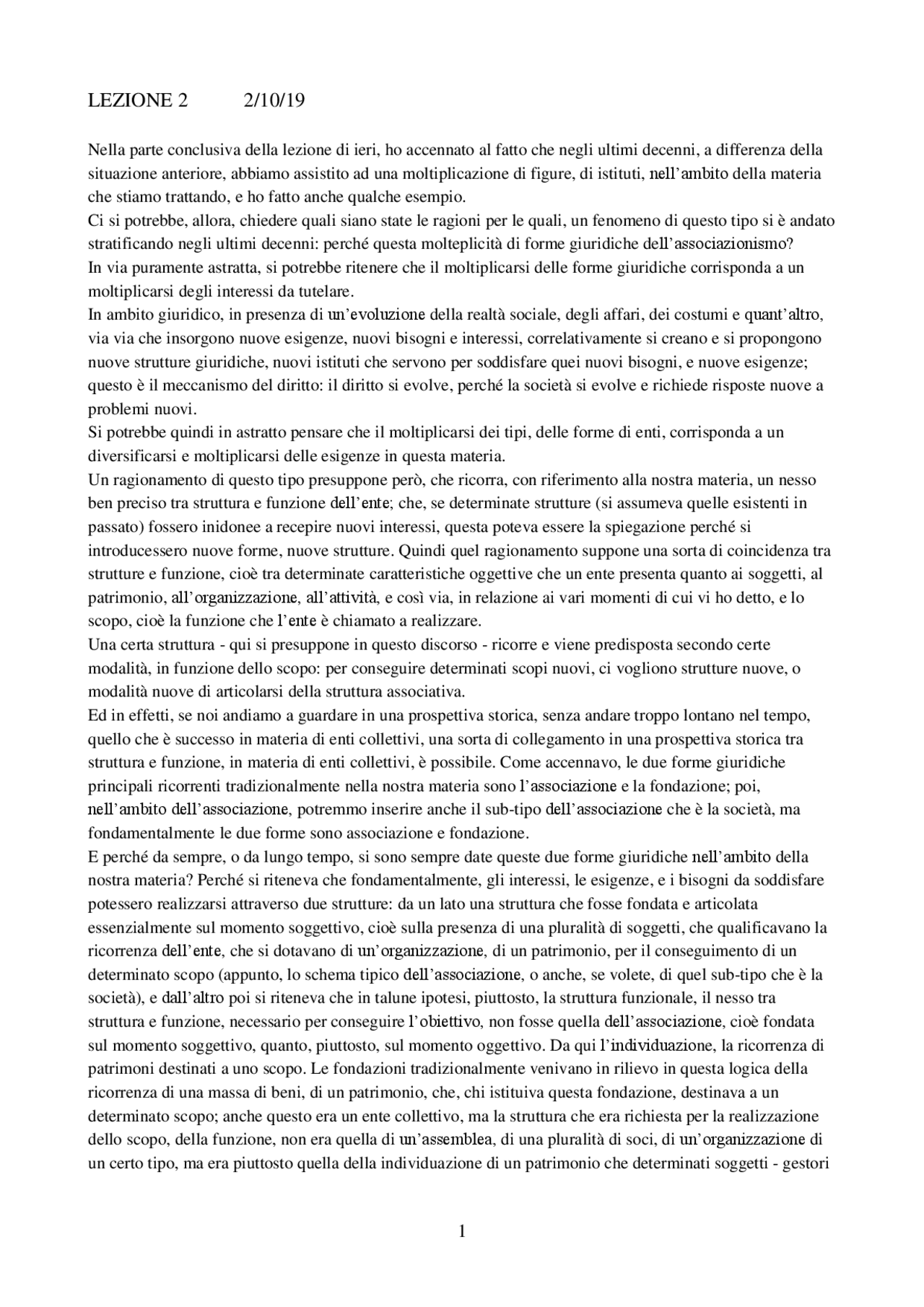 Diritto Civile 1 Lezioni Enti Docsity
