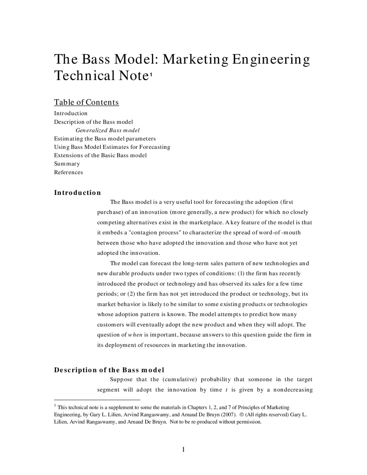Bass Diffusion Model Notes Docsity