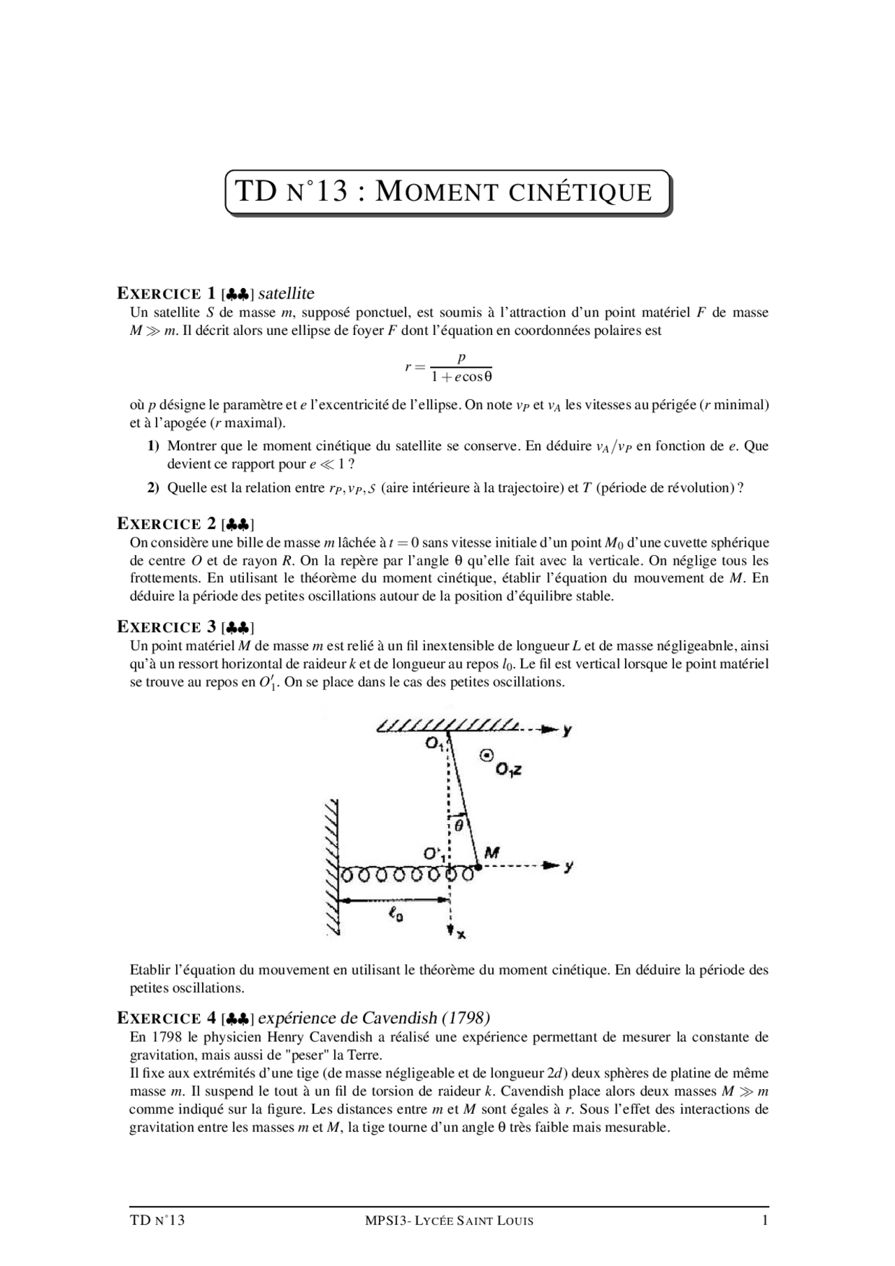 Exercices sur le moment | Exercises Mathematics | Docsity