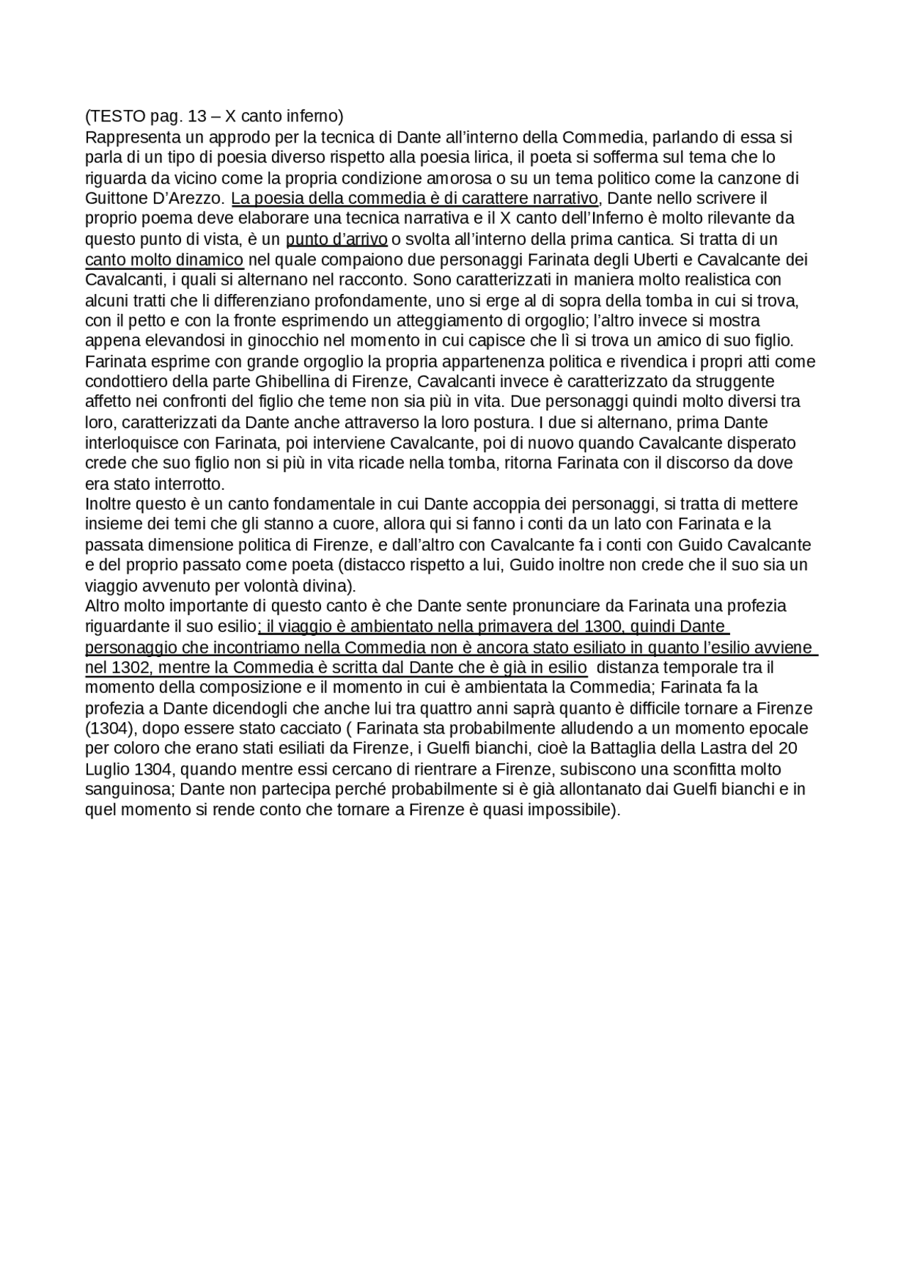 Canto 10 Inferno di Dante | Appunti di Letteratura | Docsity