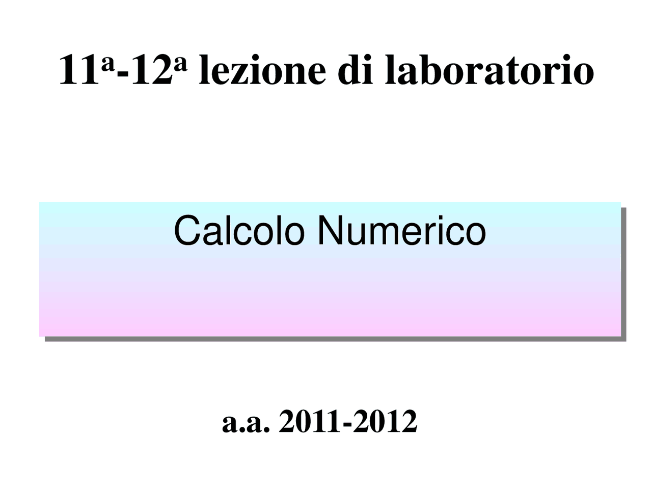 Calcolo Numerico Sistemi Non Lineari Docsity