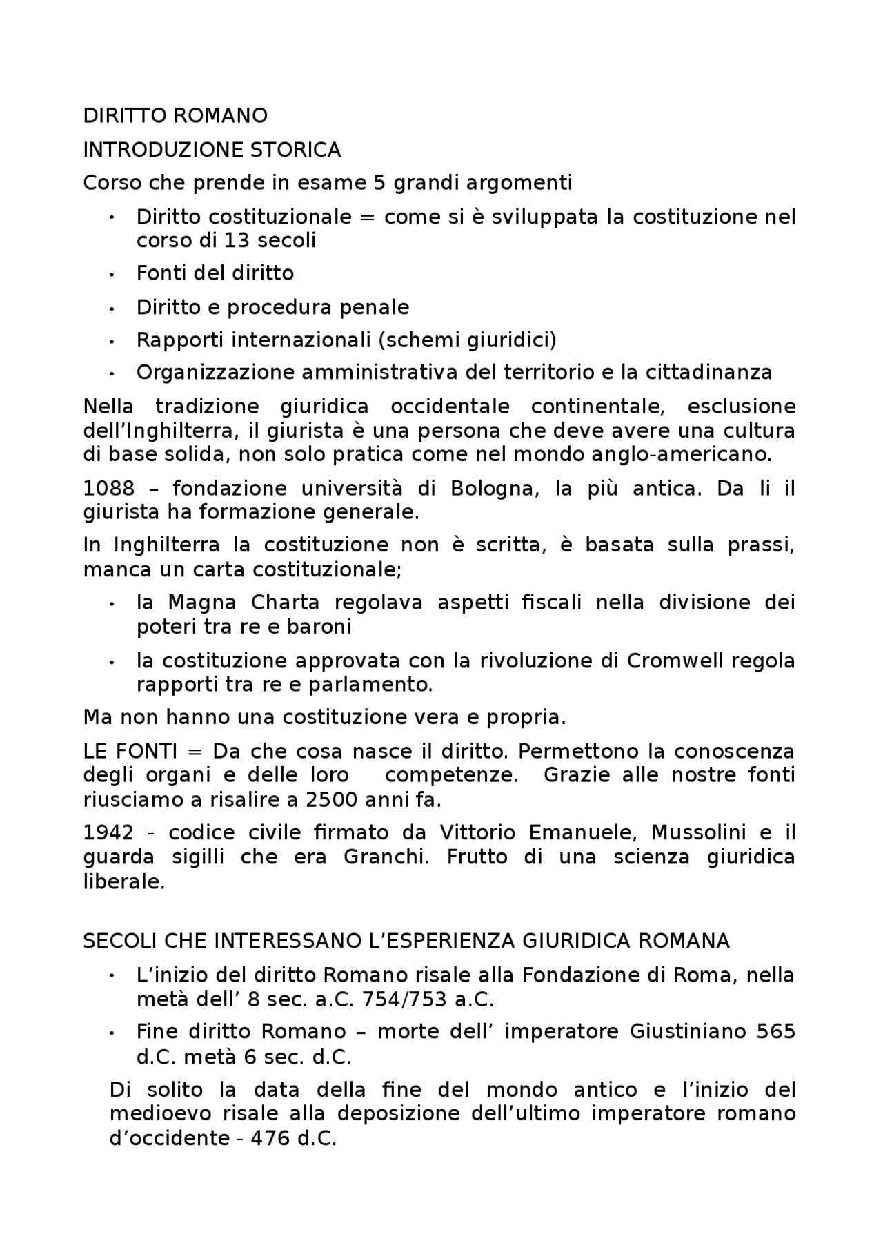 Storia del diritto romano - Docsity