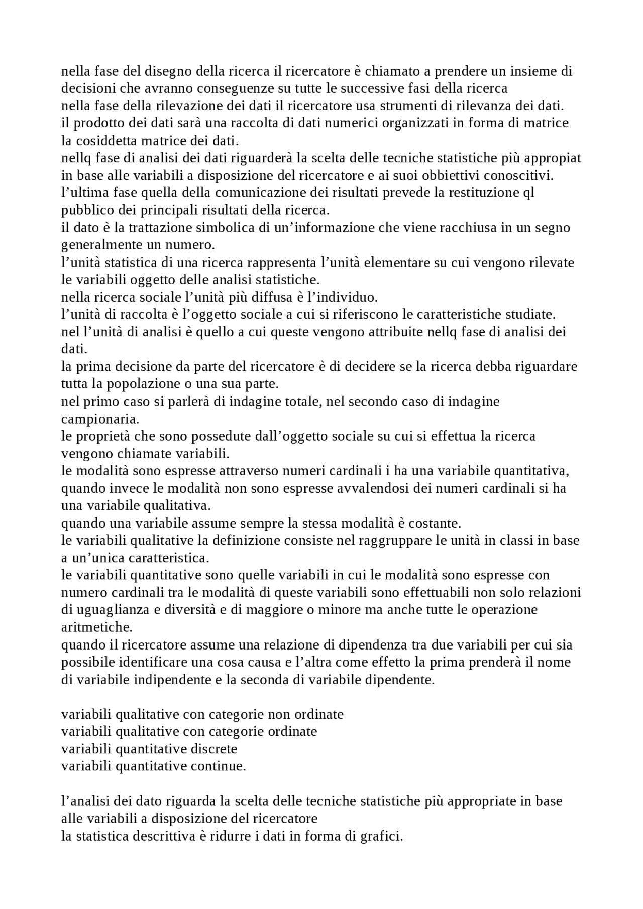 Statistica Della Scienze Sociale Docsity