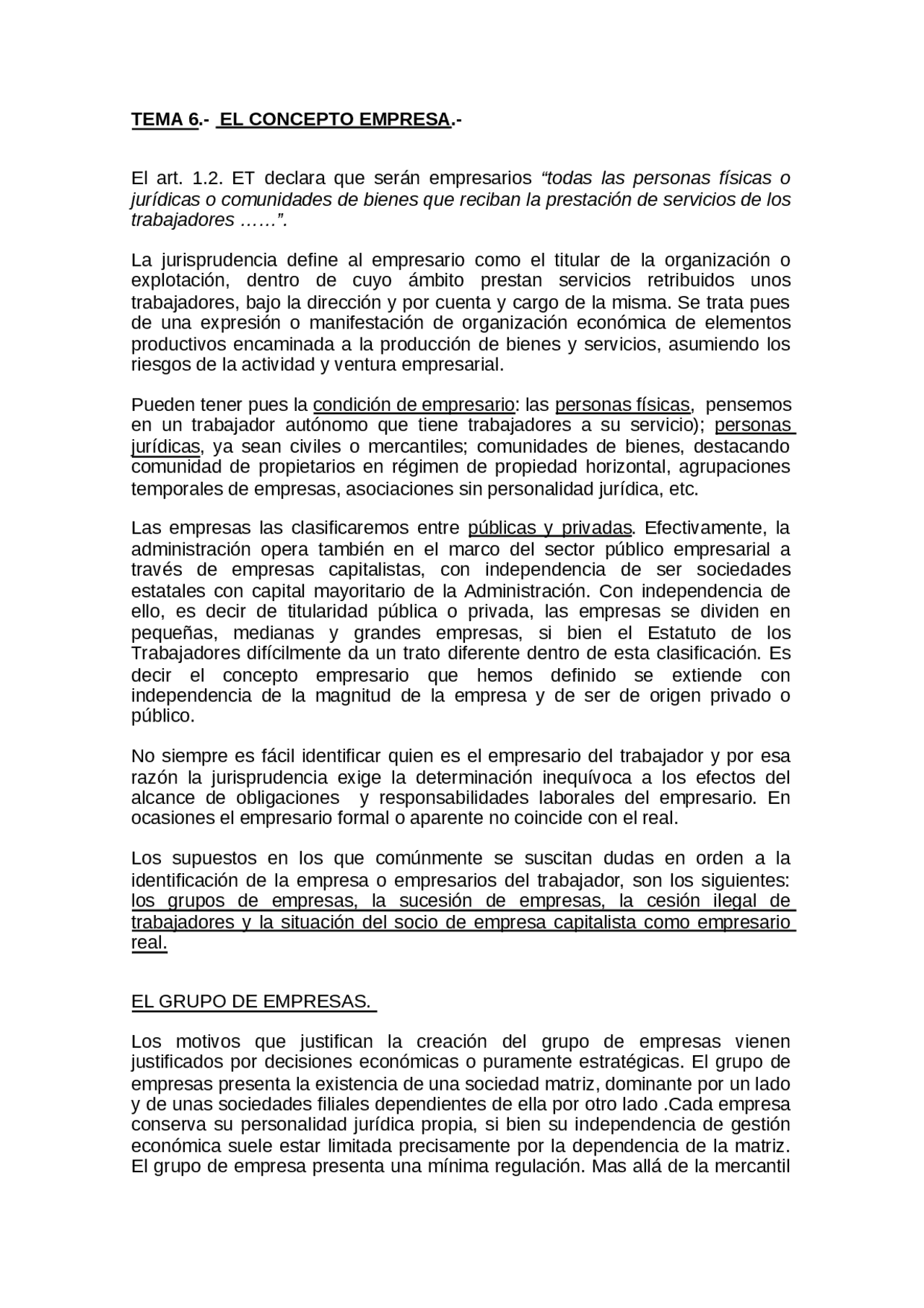 Tema 6 Derecho Laboral Apuntes De Derecho Laboral Docsity