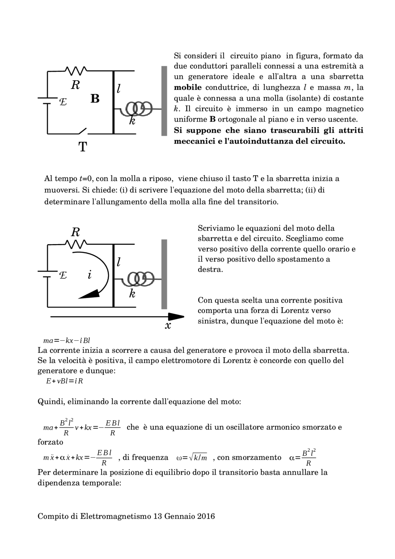 Esercitazione Fisica Elettromagnetismo - Docsity