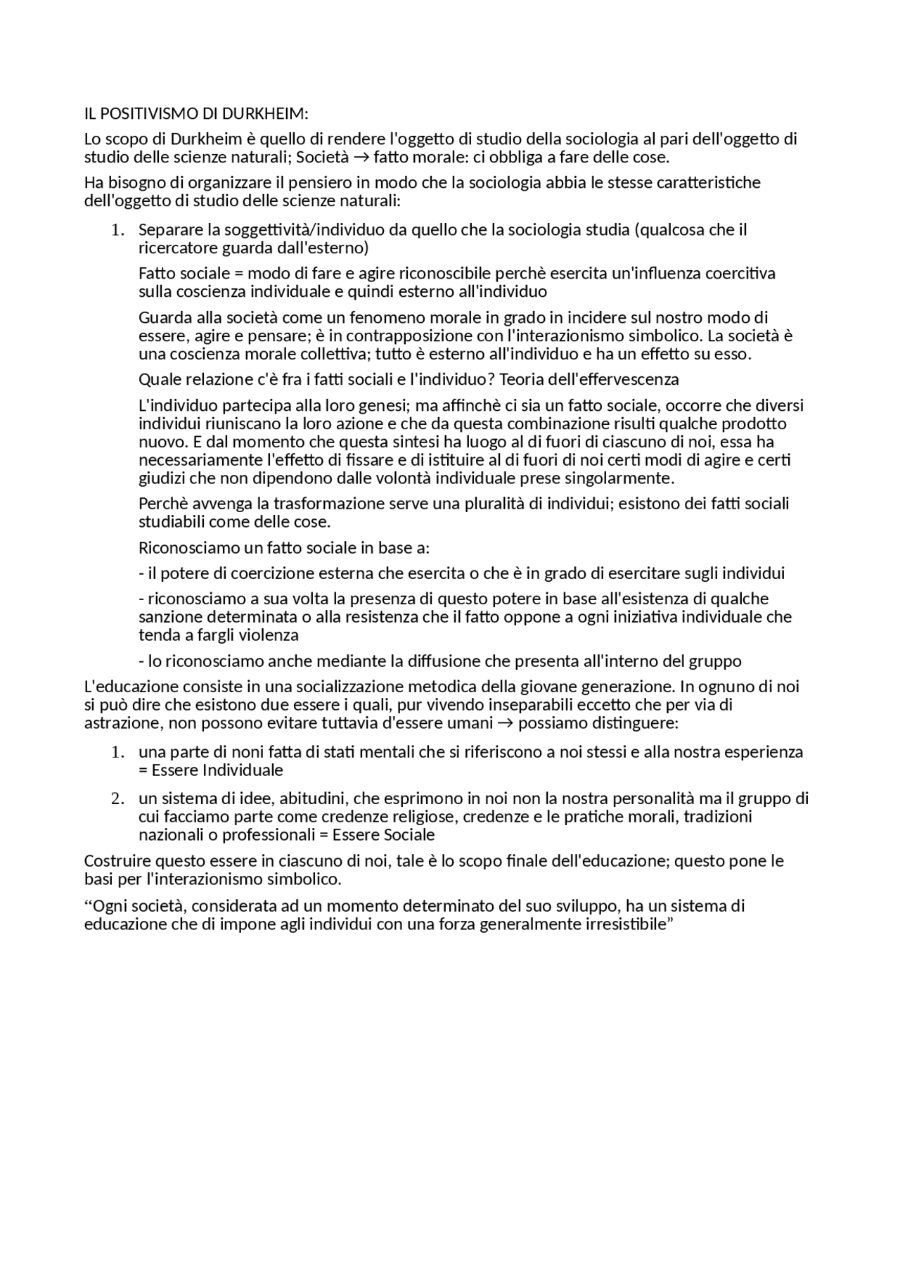Il Positivismo Di Durkheim Docsity