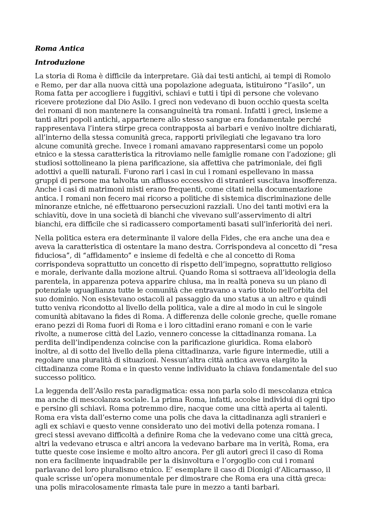 Lettura Di Antichità E Istituzioni Romane Docsity
