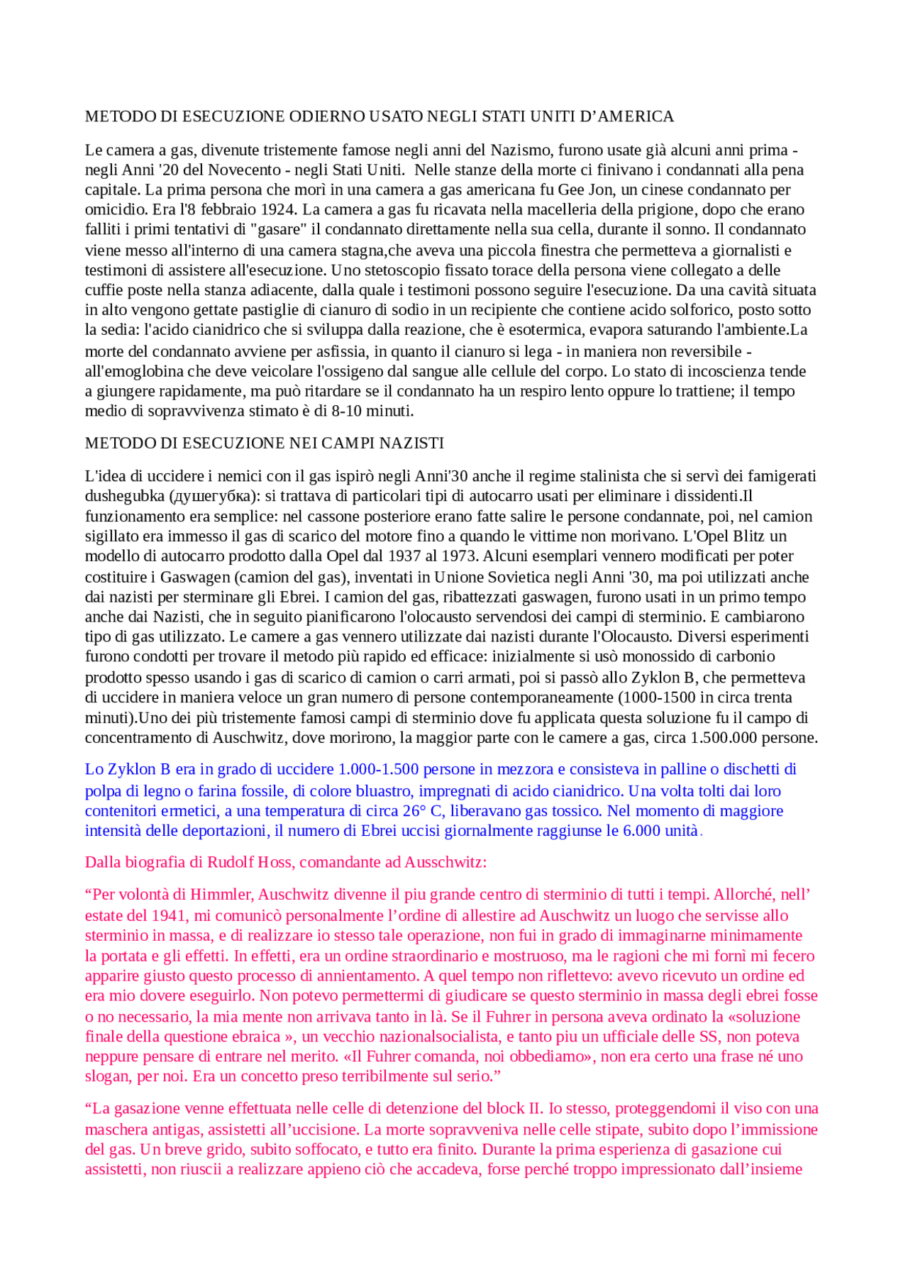 Olocausto Metodi E Strumenti Ieri E Oggi Docsity