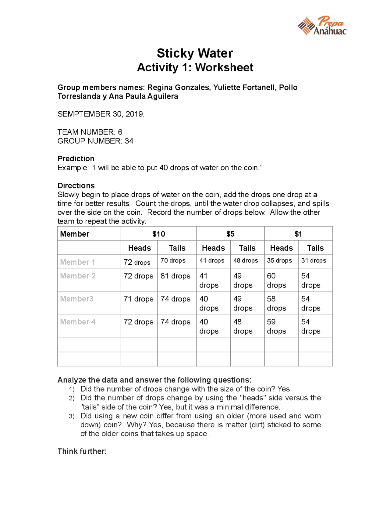 Sticky Water- Practica de Laboratorio - Docsity