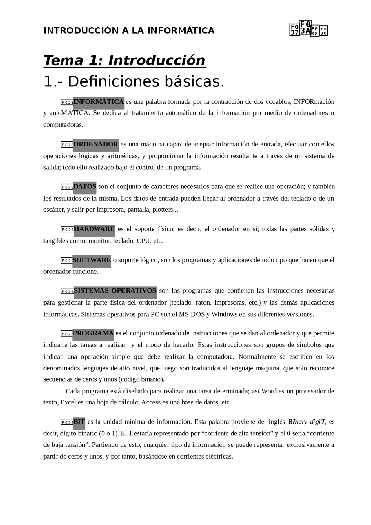 Introducción a la informática - Docsity