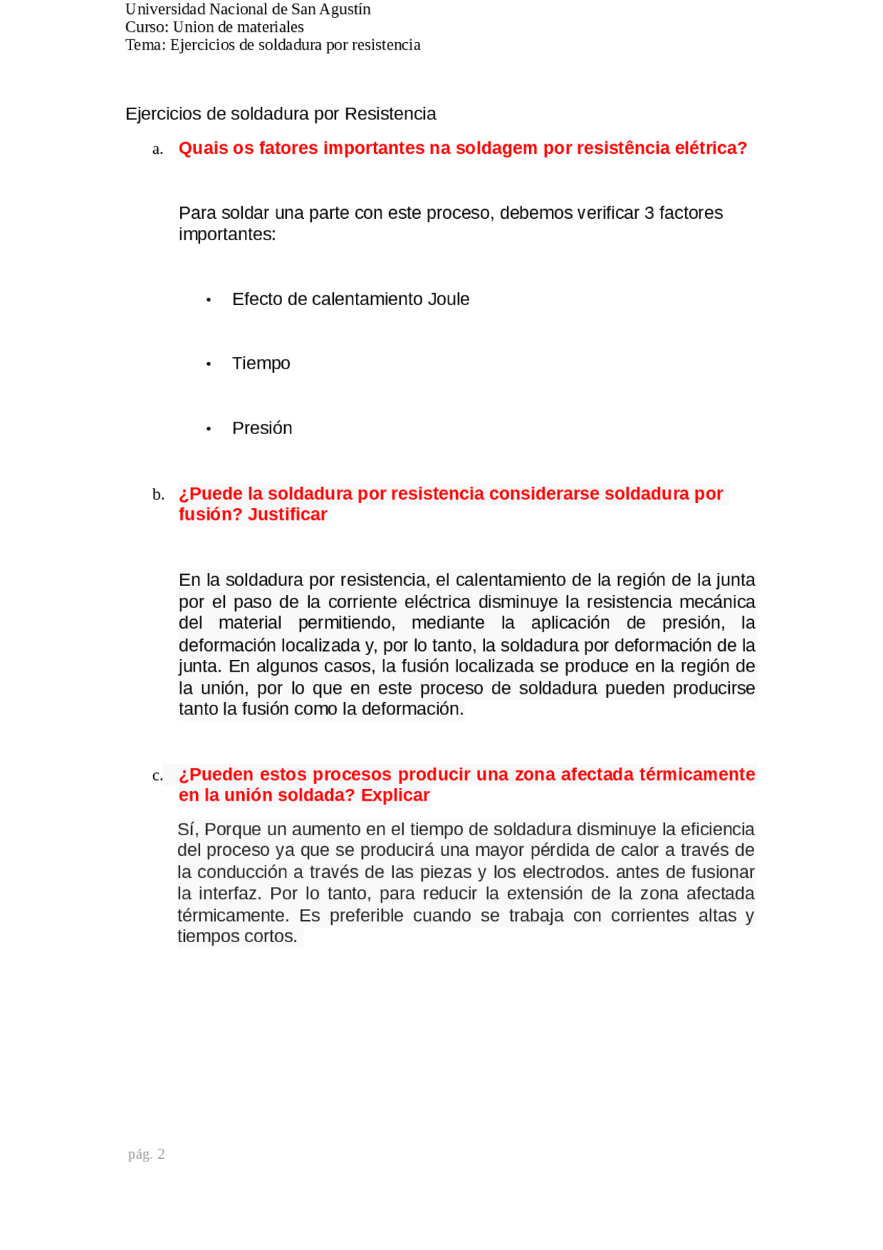 Union de materiales - Docsity