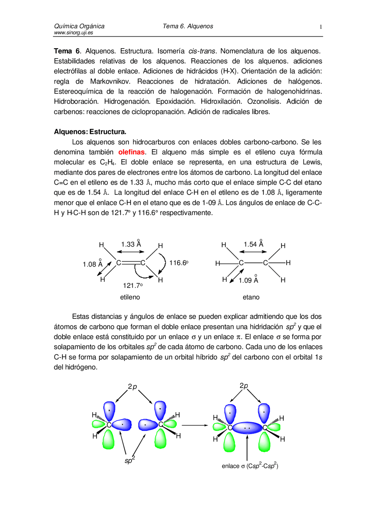 Formulas de los alquenos | Apuntes de Química Orgánica - Docsity