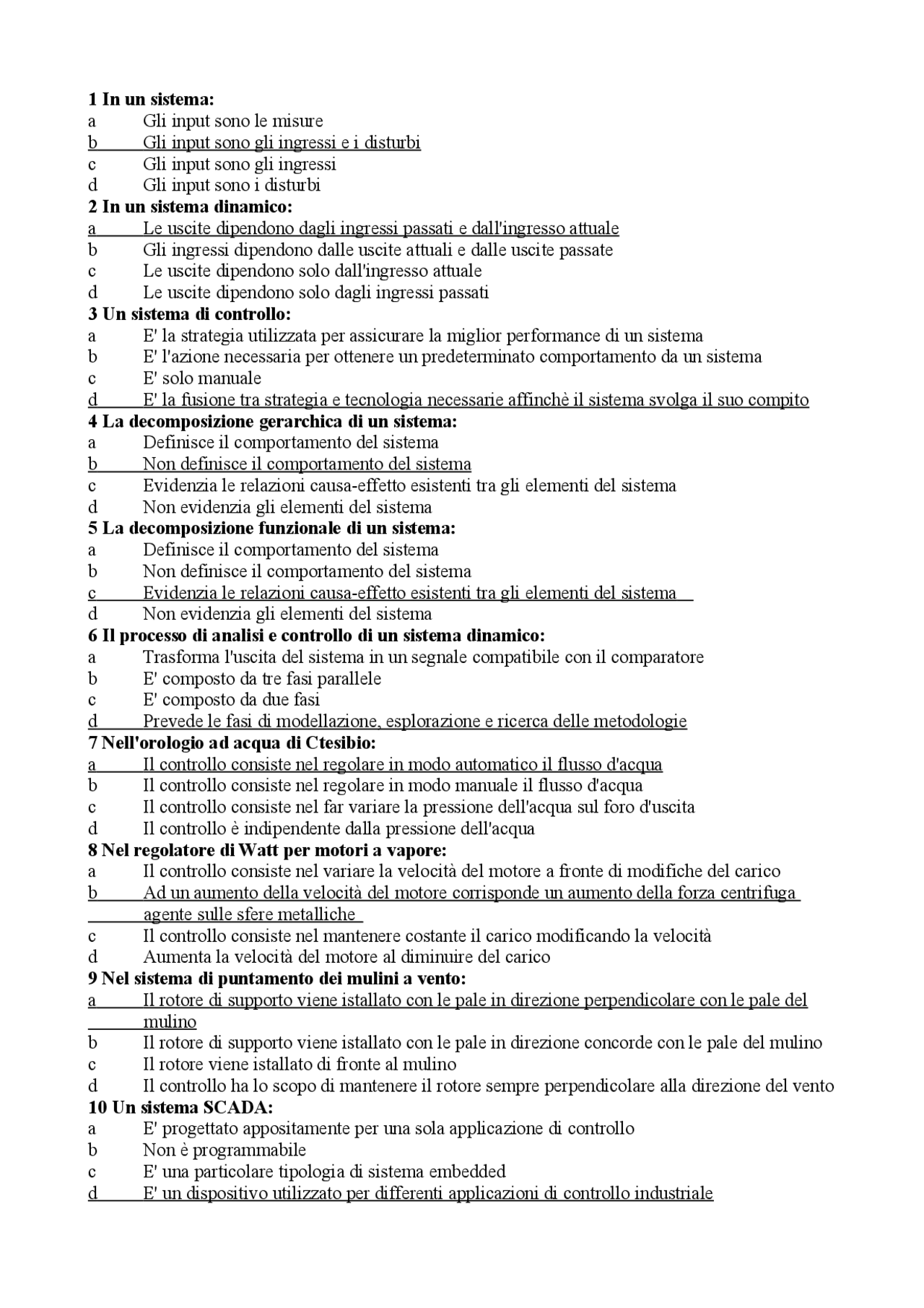 Banca Dati Fondamenti Di Automatica L8 Ingegneria Informatica Docsity