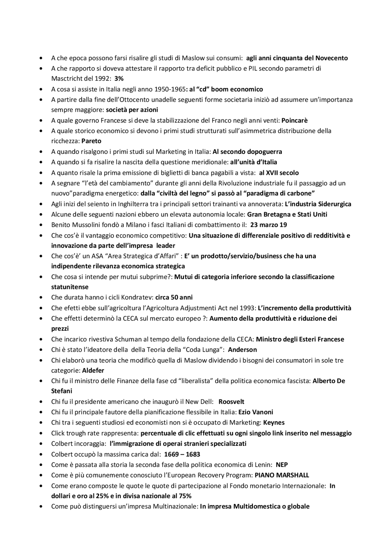 Domanderisposte Storia Del Marketing Universita Pegaso Docsity