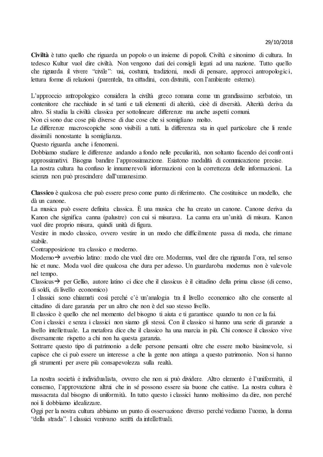 Appunti Civiltà Classica Docsity