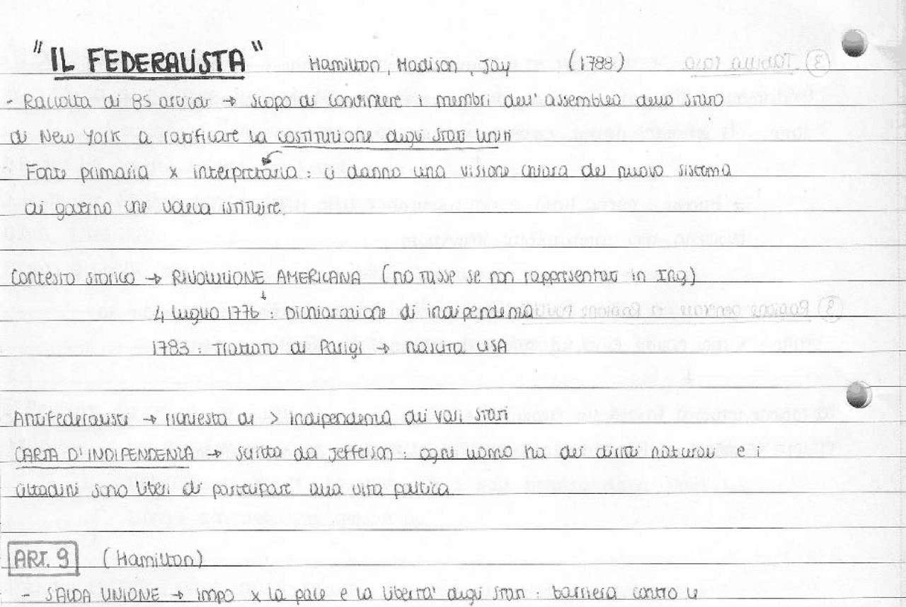 IL FEDERALISTA esame di dottrine politiche - Docsity
