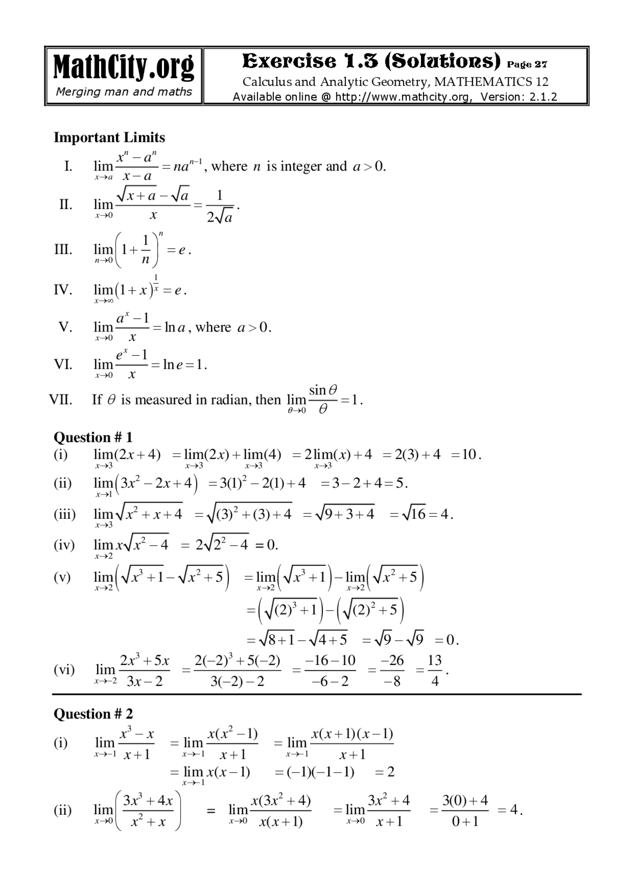 Math High School Part two | Exercises Mathematics | Docsity