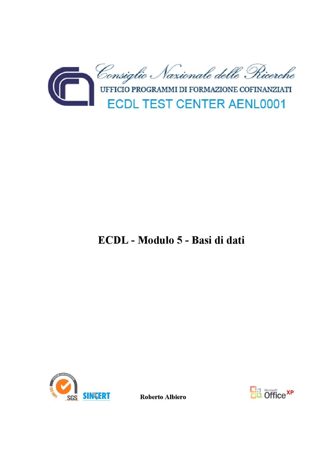 Ecdl Modulo 5 Basi Di Dati Docsity