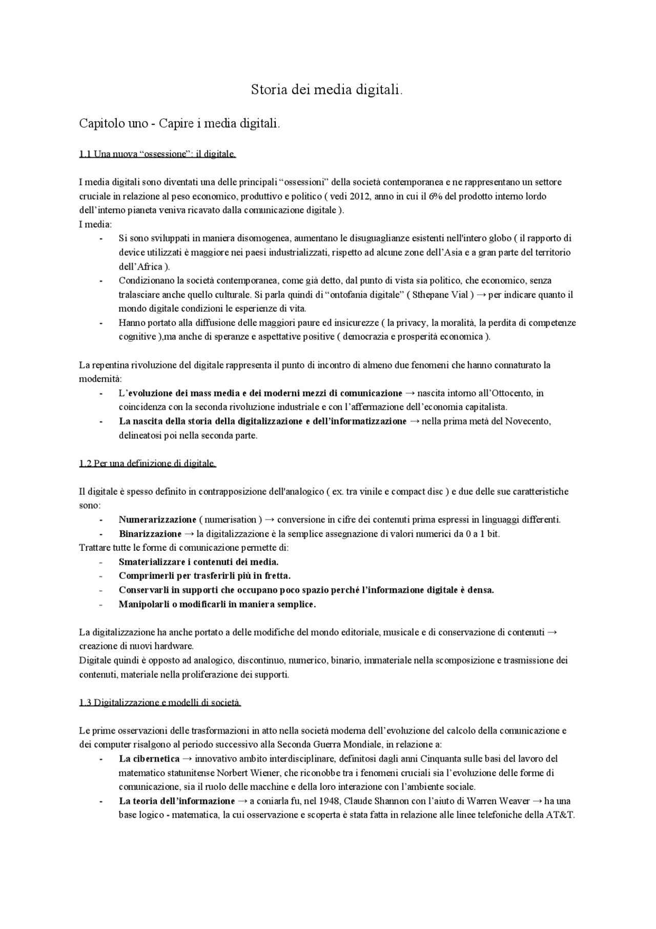Storia Dei Media Digitali Docsity