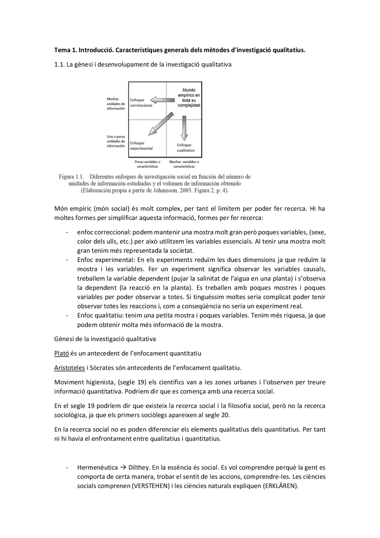 Temes 1 I 2 De Mètodes Qualitatius De La Recerca Social Docsity