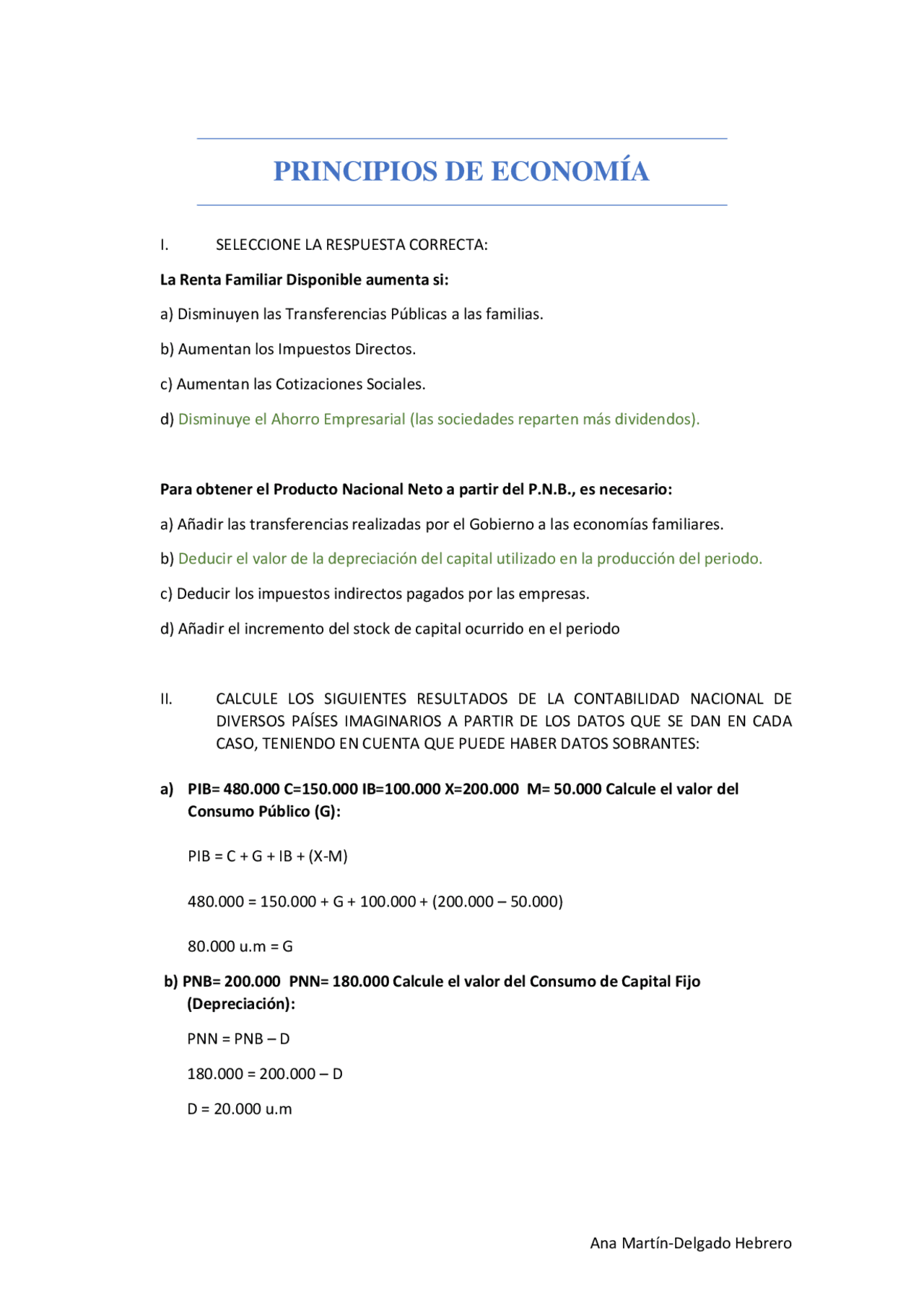 Ejercicios Economía Tema 2 Ejercicios De Economía Docsity