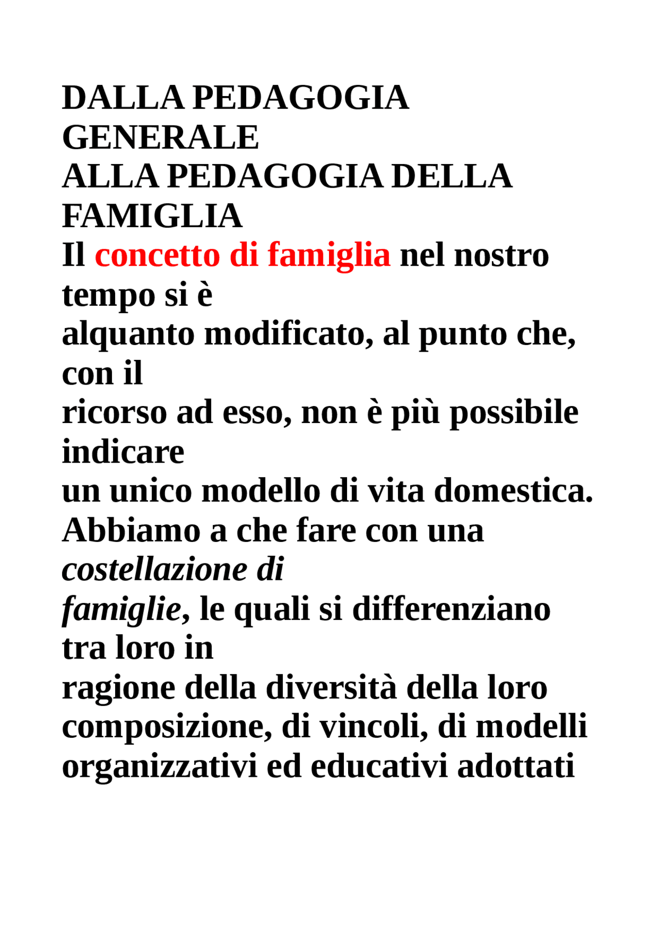Pedagogia Della Famiglia Docsity