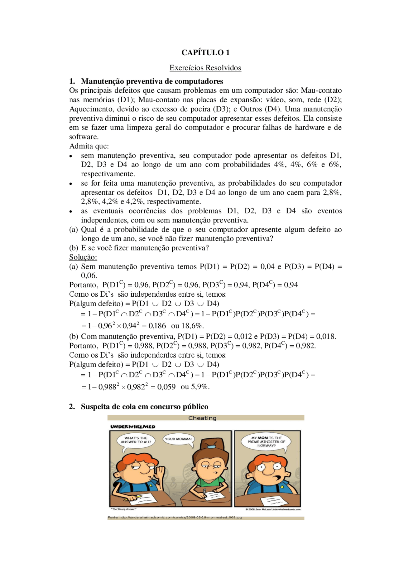 Exercicios Resolvidos Exercises Mathematics Docsity