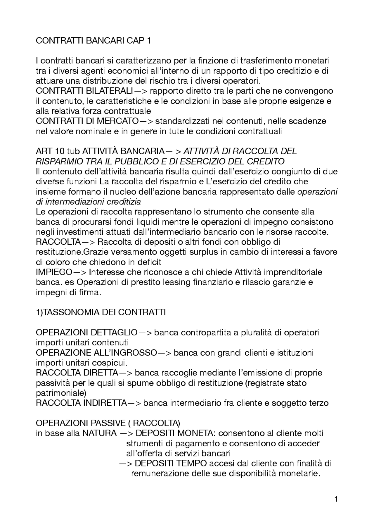 Le Operazioni Bancarie Docsity