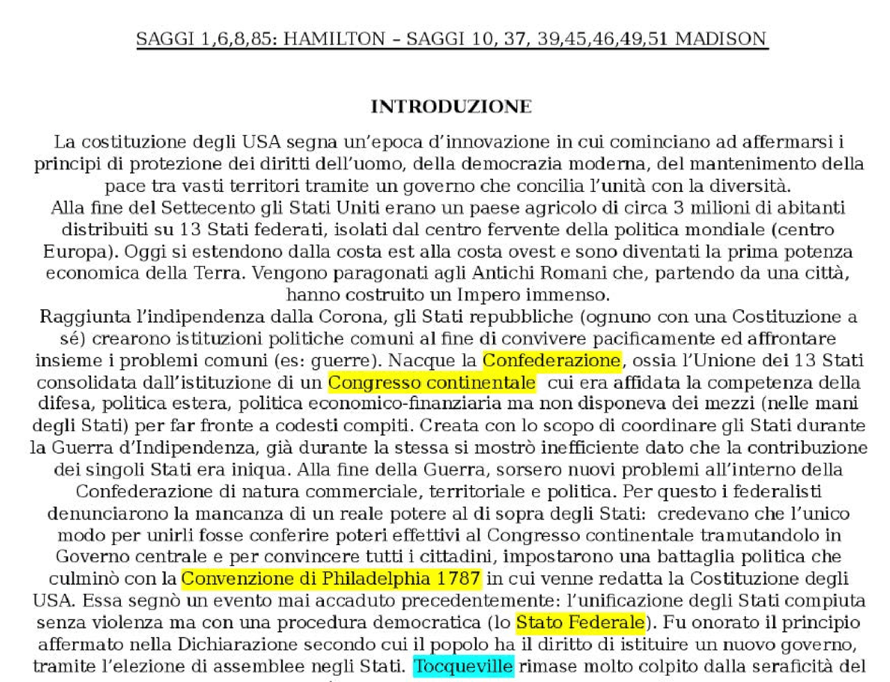 Il federalista esame di dottrine - Docsity