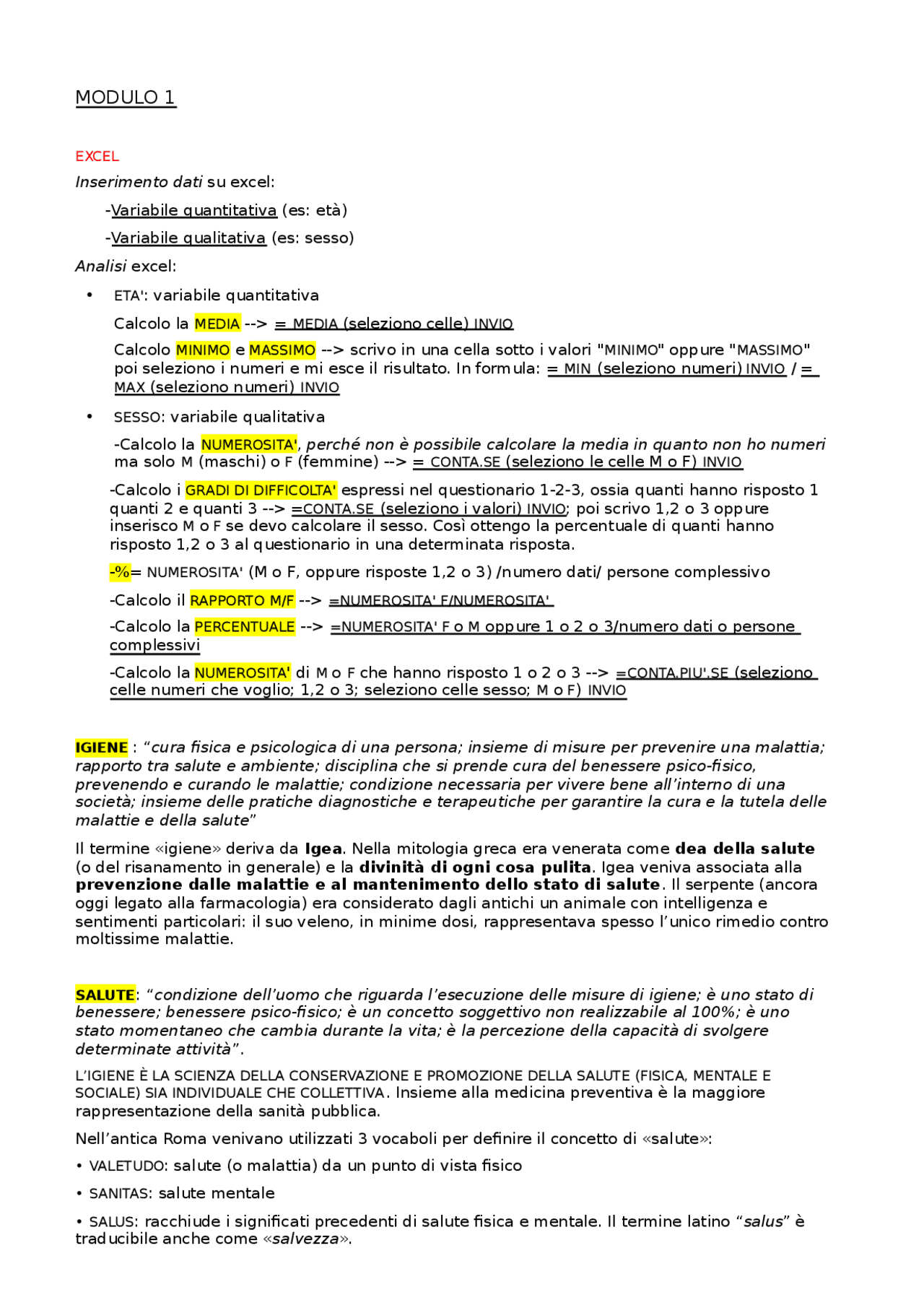 Appunti Igiene Generale E Applicata Docsity