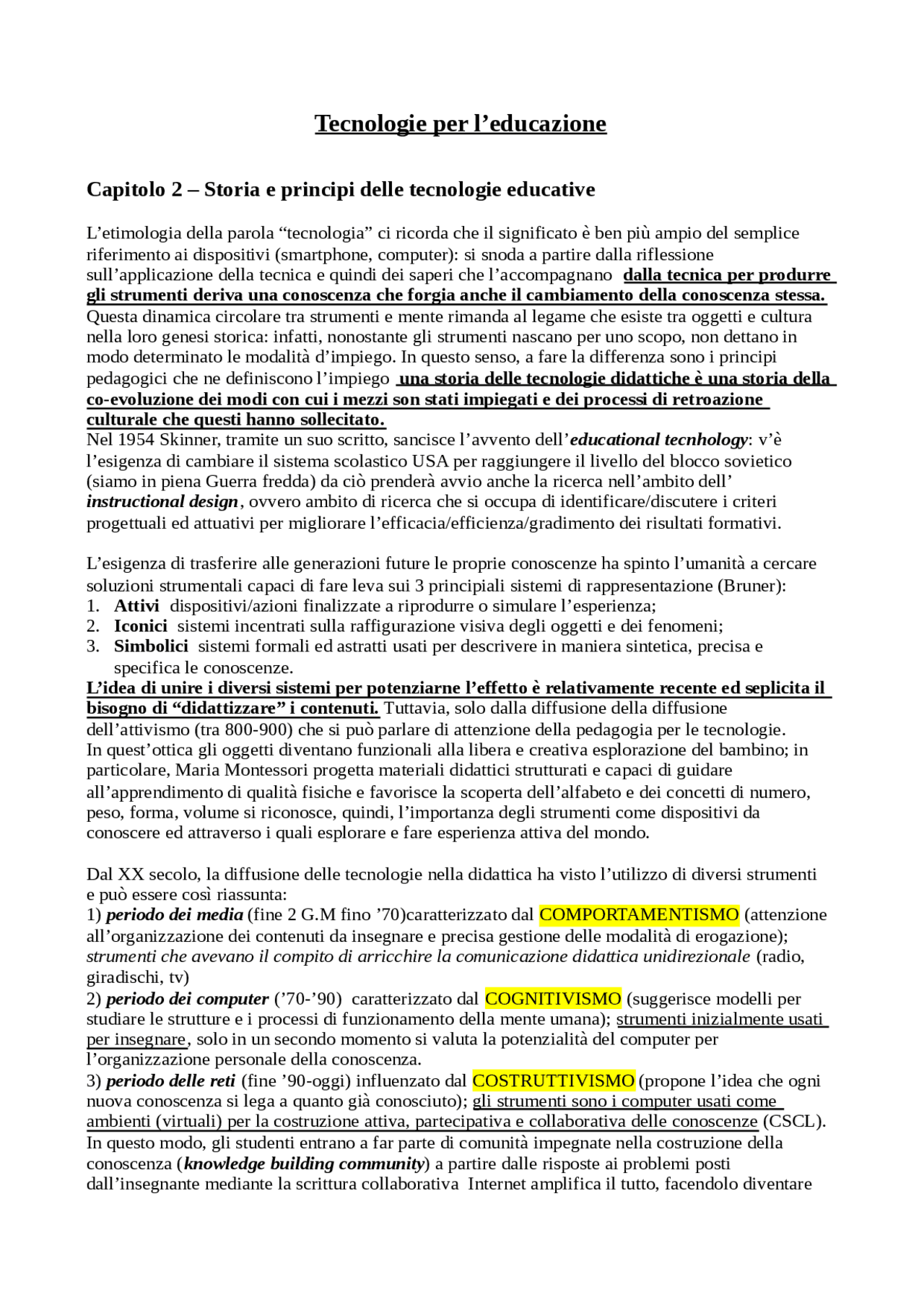 Riassunto Del Libro Tecnologie Delleducazione Docsity