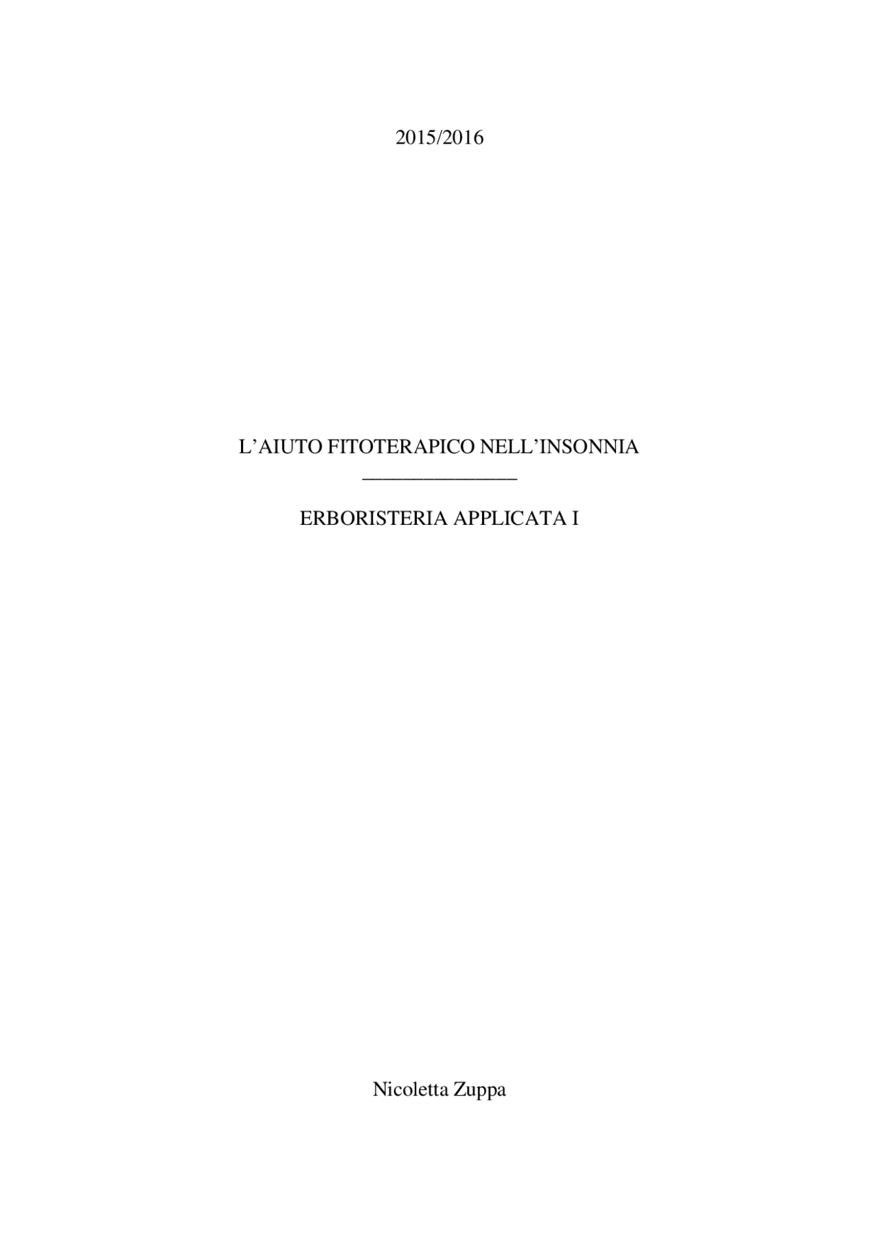 Tesina Di Erboristeria Applicata 1 Docsity