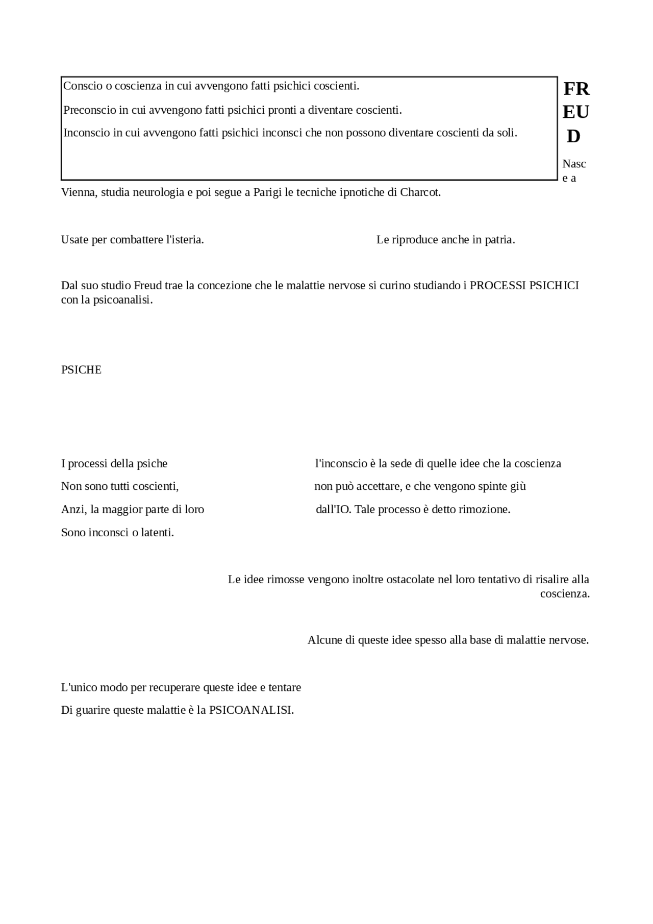 Riassunto Freud Filosofia Docsity