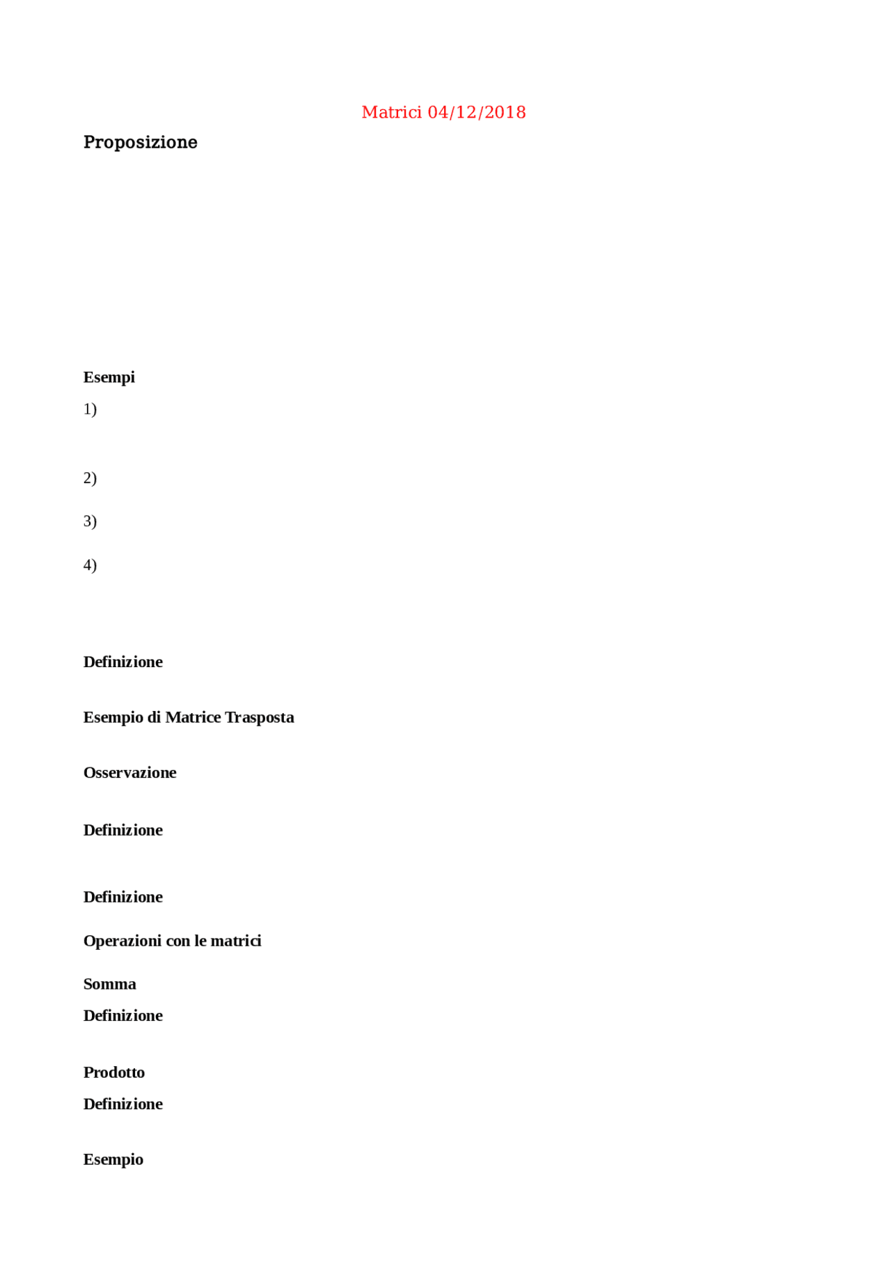 Matrici Matematica Discreta Docsity