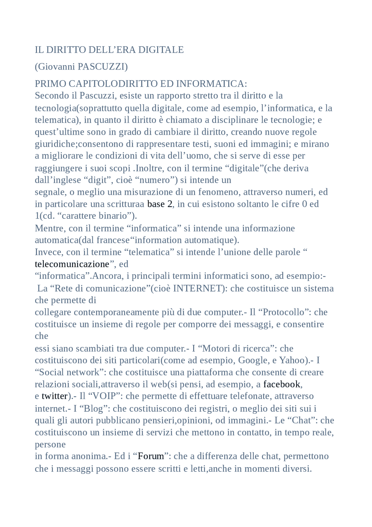 Riassunto Informatica Docsity