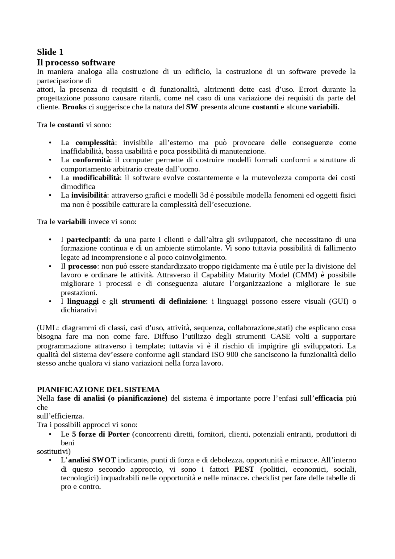 Sistemi Informativi Aziendali Appunti Di Sistemi Informativi
