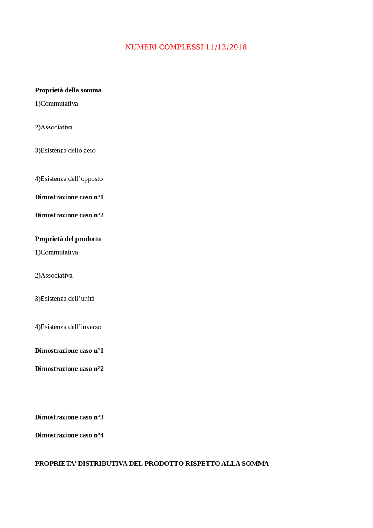 Numeri Complessi Matematica Discreta Docsity