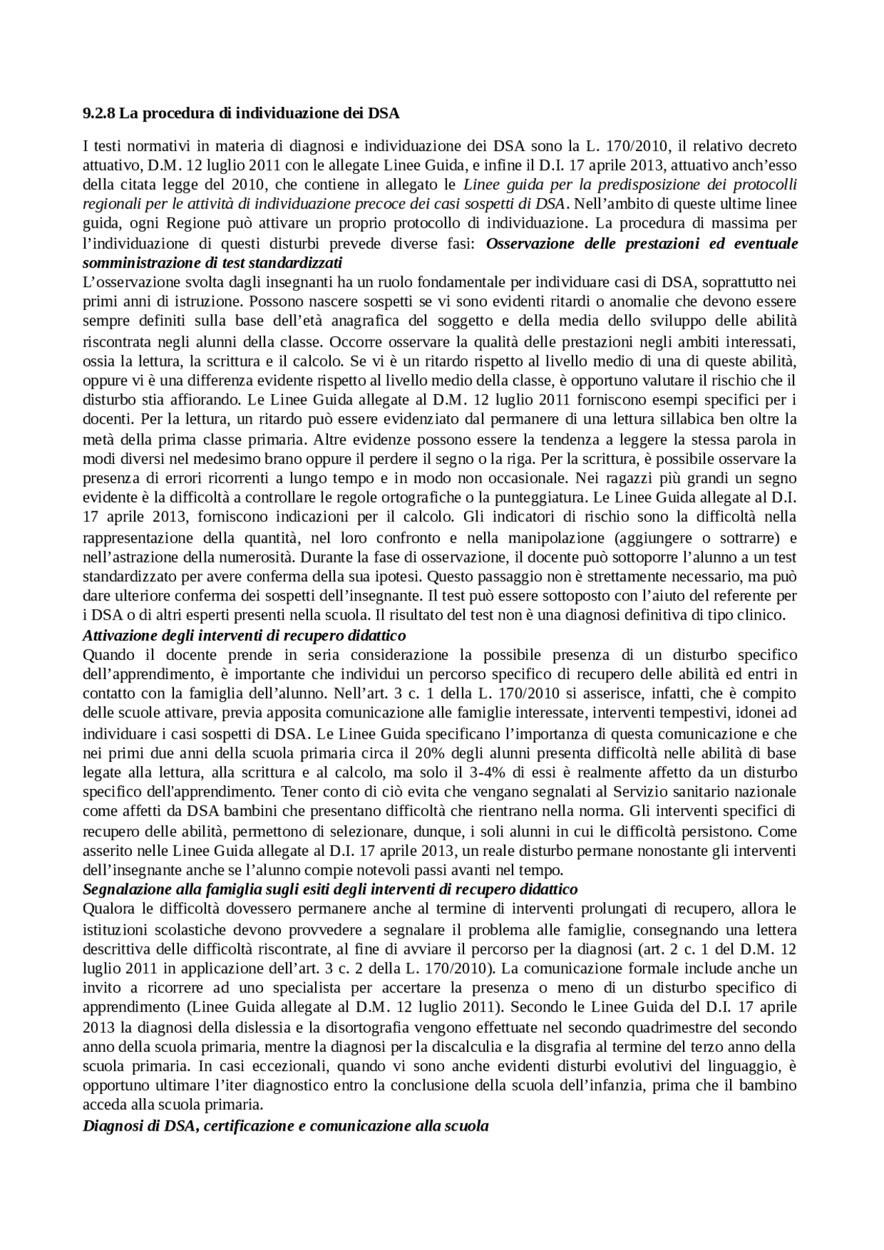 Riassunto Capitolo 9 Avvertenze Generali Docsity