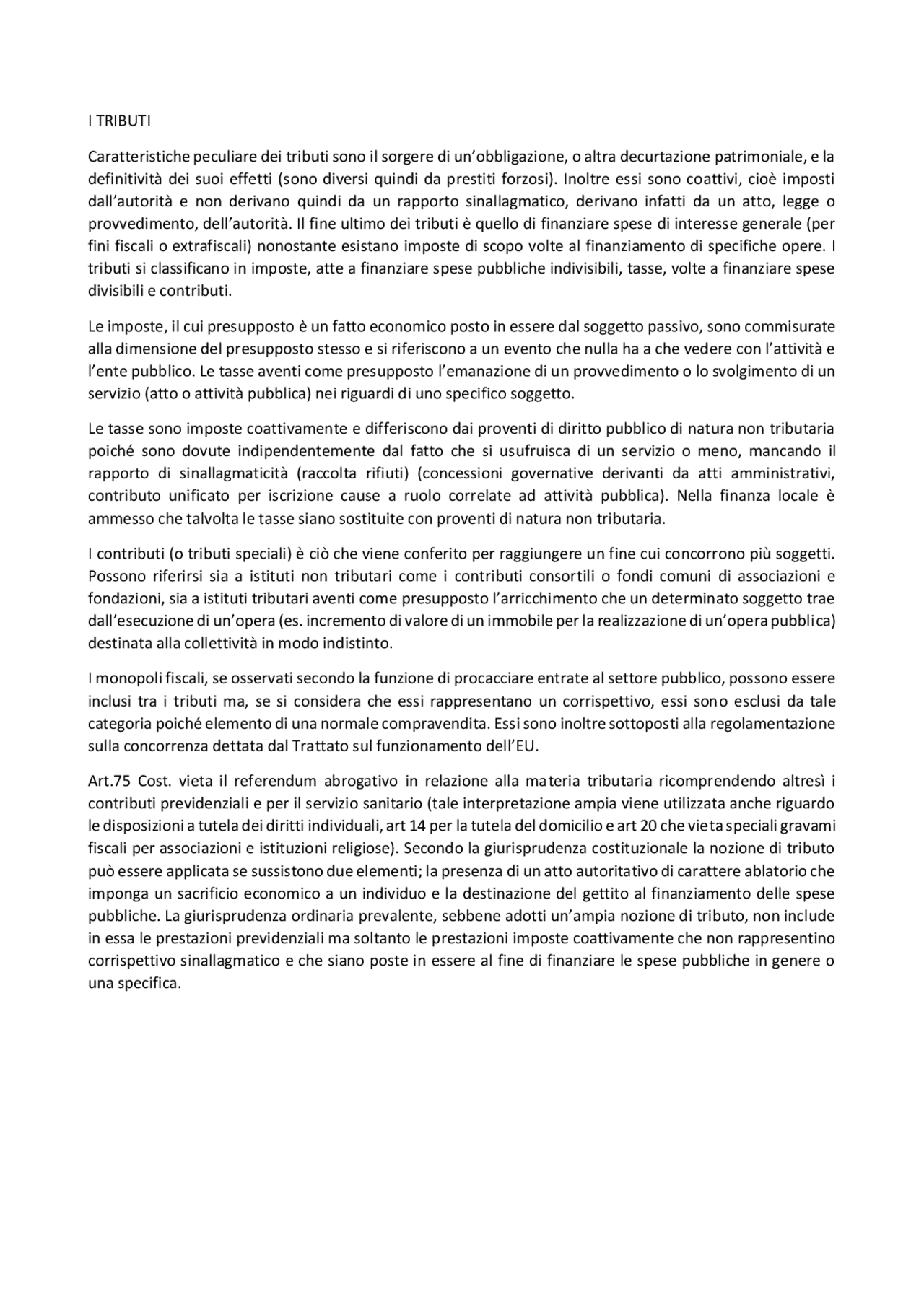 Diritto Tributario Riassunto Completo Compendio Di Diritto Tributario