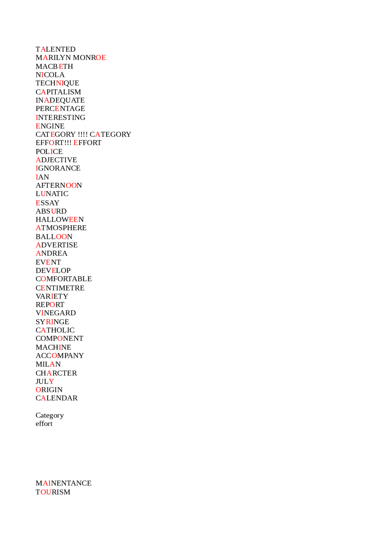 Stress Pattern Exercise Docsity