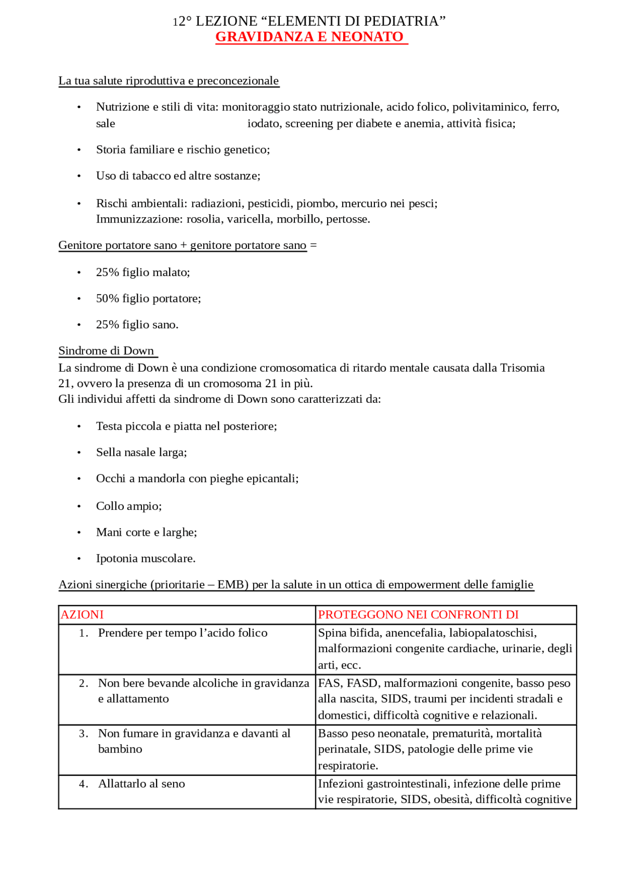 Seconda Lezione Elementi Di Pediatria Docsity