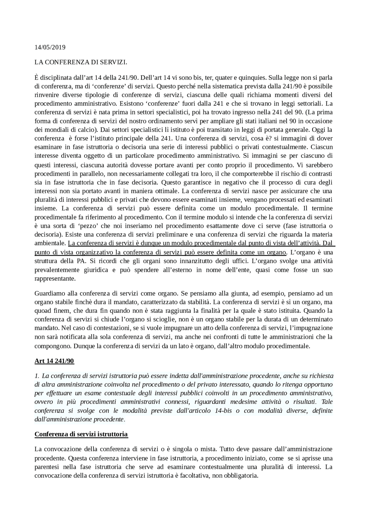 Conferenza dei serivizi - Docsity Conferenza dei serivizi - Docsity